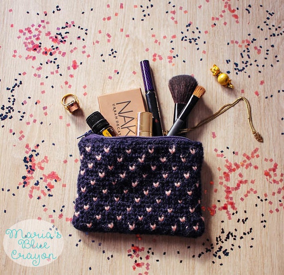 Crochet Mini Heart Pouch With Zipper CROCHET PATTERN Small - Etsy