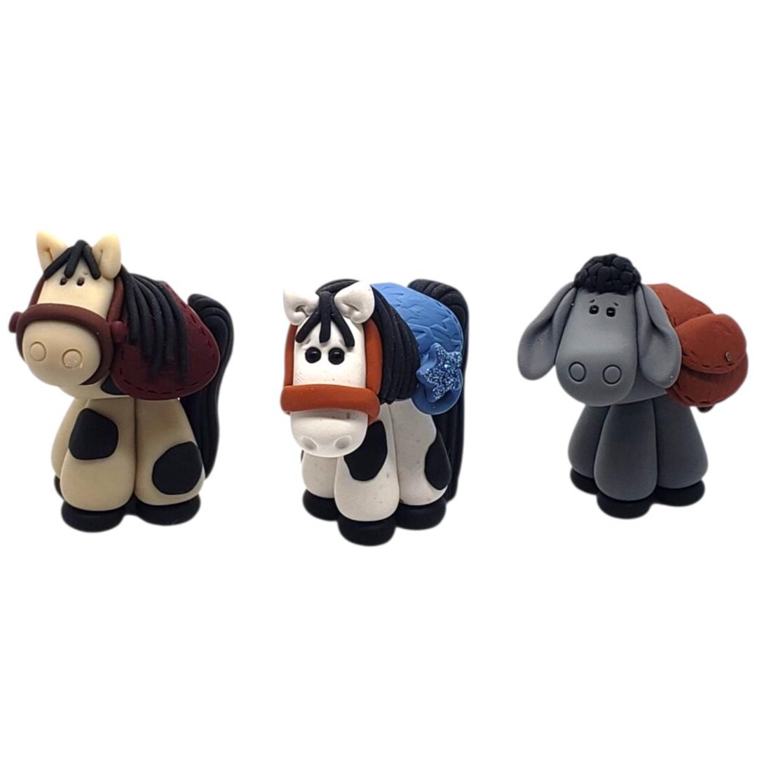 Horse or Donkey Saddlebags Handmade Polymer Clay Spotted Horses Cute ...