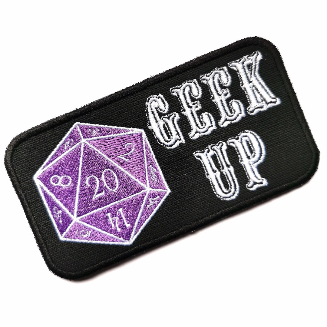 Geek up Patch Dungeons and Dragons, Dice, Geek Patch Iron-on, Sew-on or ...