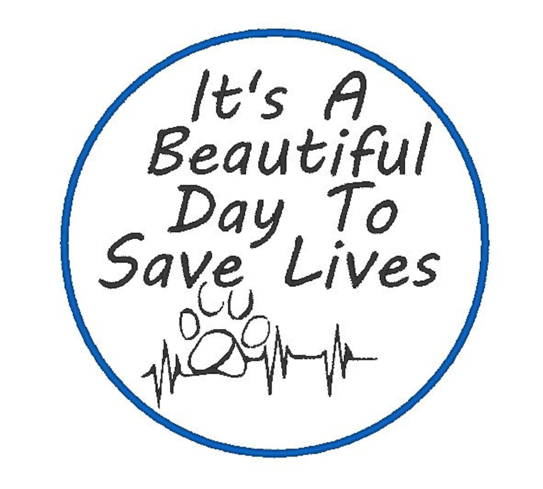 It's A Beautiful Day to Save Lives Patch Grey's A. Theme on Hook and ...