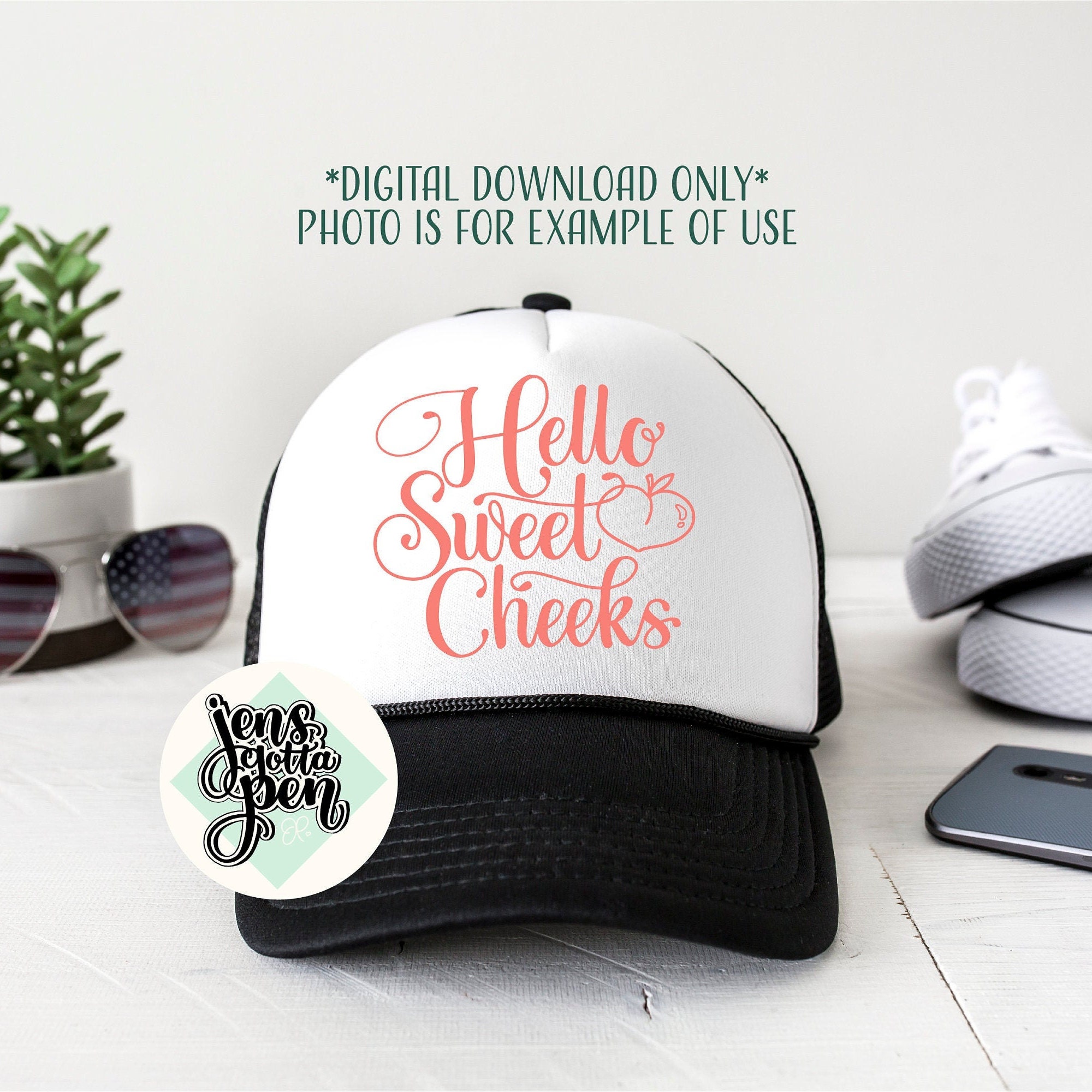 Hello Sweet Cheeks Svg File for Cricut, Georgia Peach Svg for Shirts ...