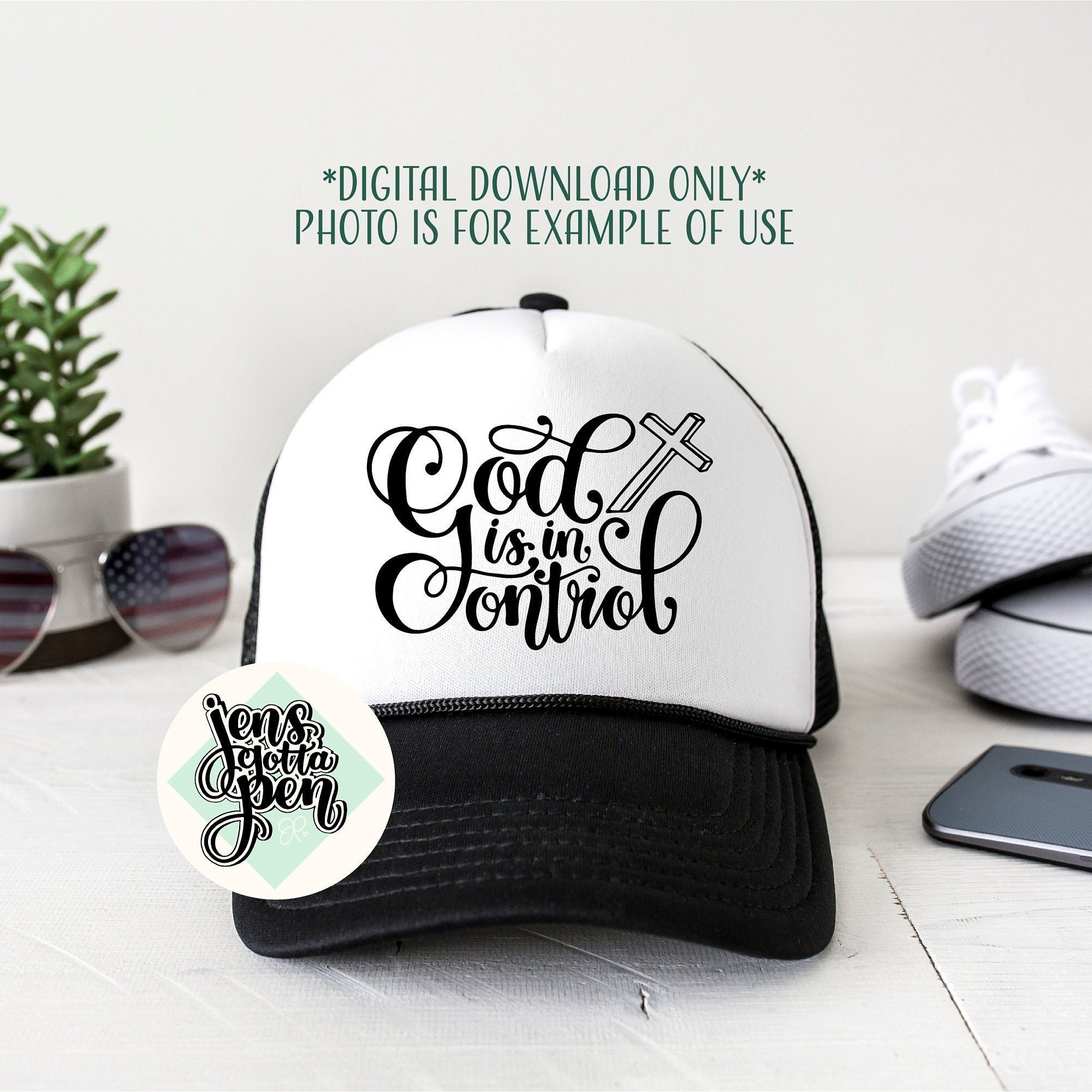 God is in Control Svg File for Crafters, Religious Instant Digital ...