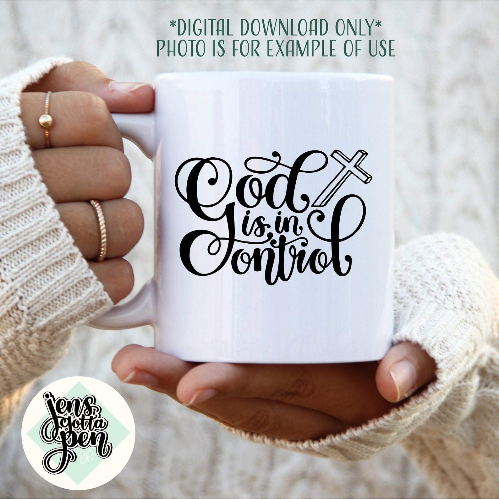 God is in Control Svg File for Crafters, Religious Instant Digital ...