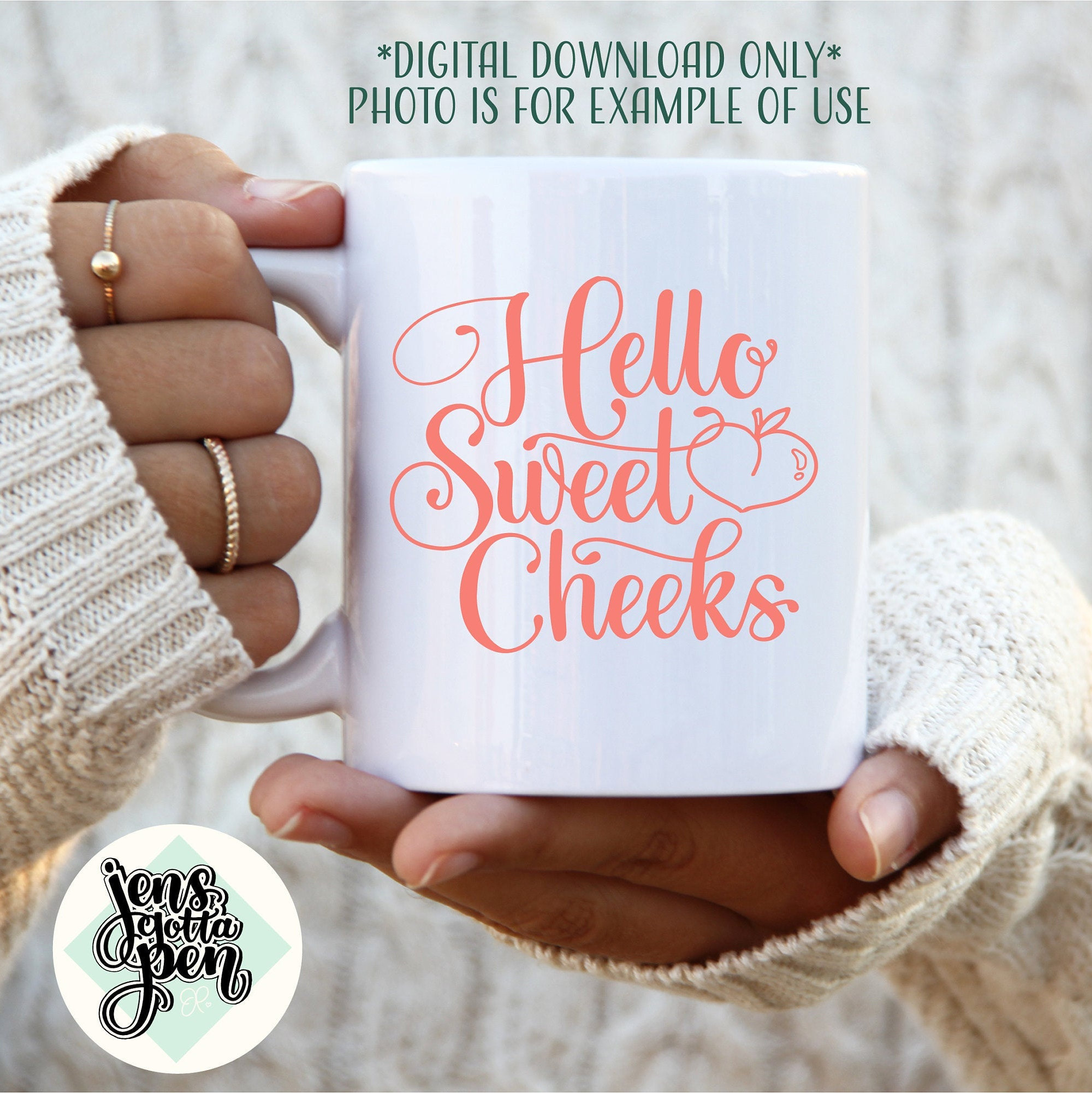 Hello Sweet Cheeks Svg File for Cricut, Georgia Peach Svg for Shirts ...
