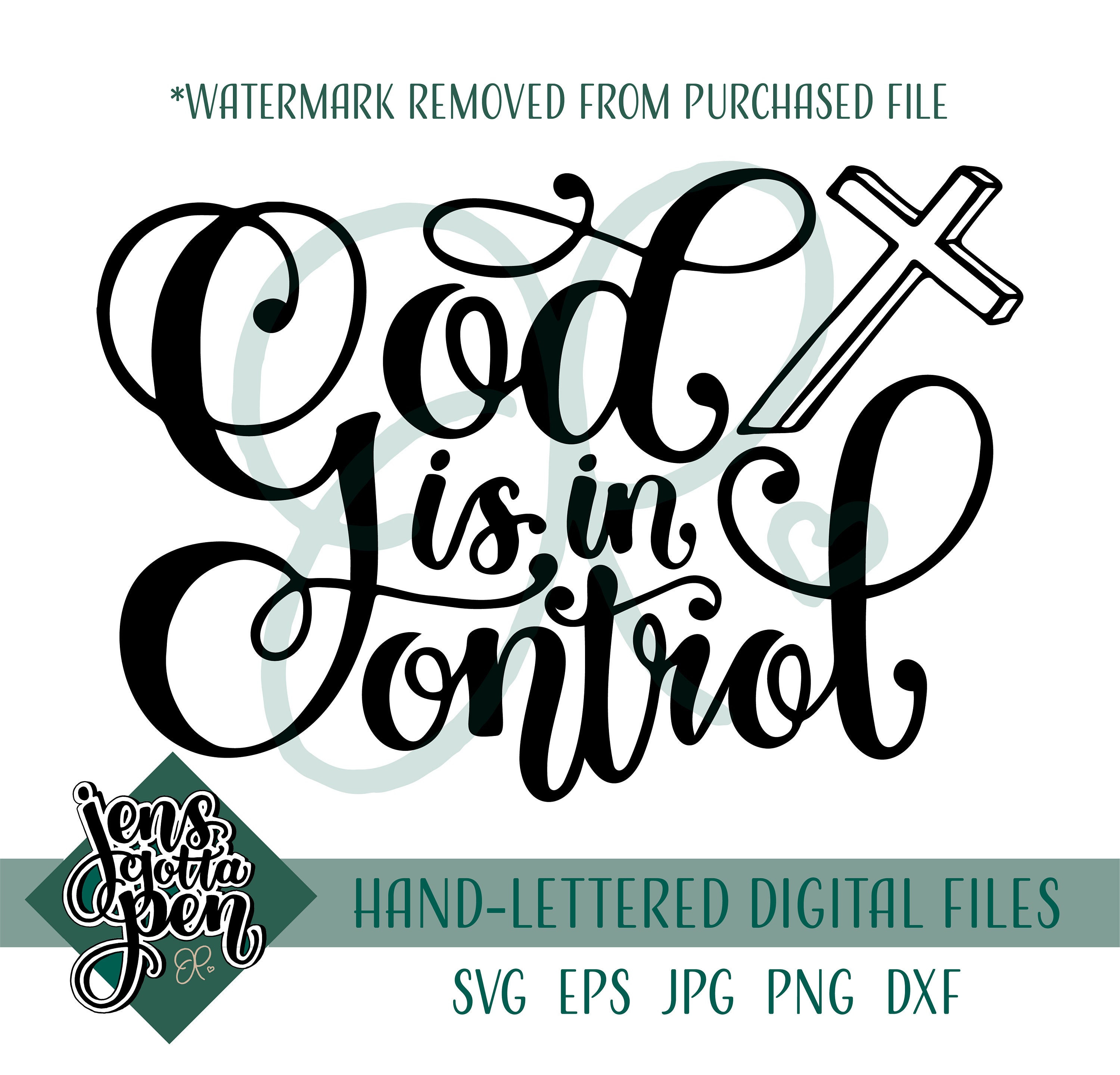 God is in Control Svg File for Crafters, Religious Instant Digital ...