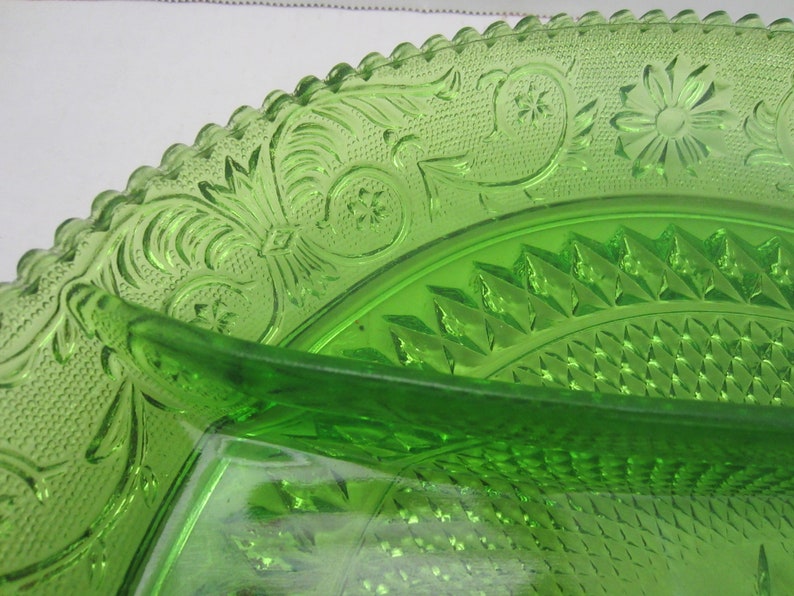 Vintage Green Depression Glass Plate Antique Depression - Etsy