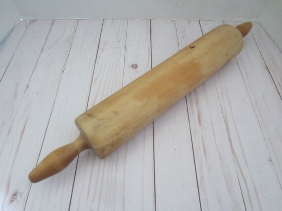 Large Wood Rolling Pin Vintage Rolling Pin One Piece Wood | Etsy