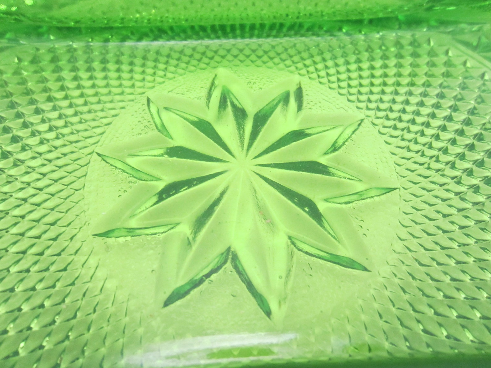 Vintage Green Depression Glass Plate Antique Depression - Etsy