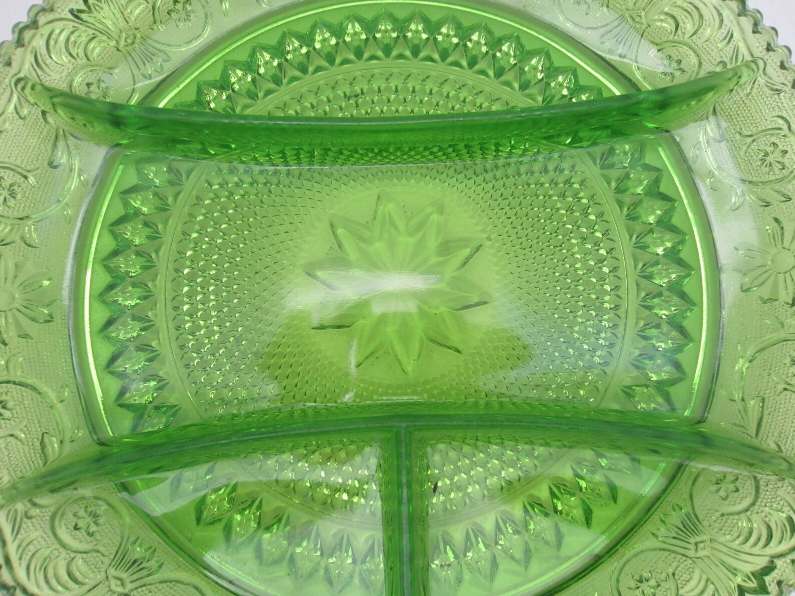 Vintage Green Depression Glass Plate Antique Depression - Etsy