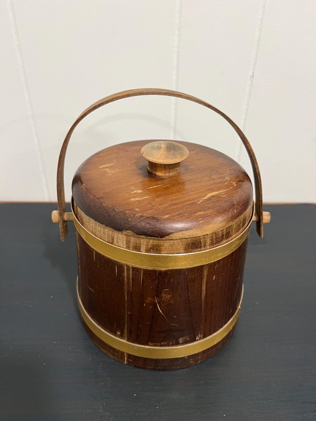 Small Vintage Firkin Bucket With Lid - Etsy