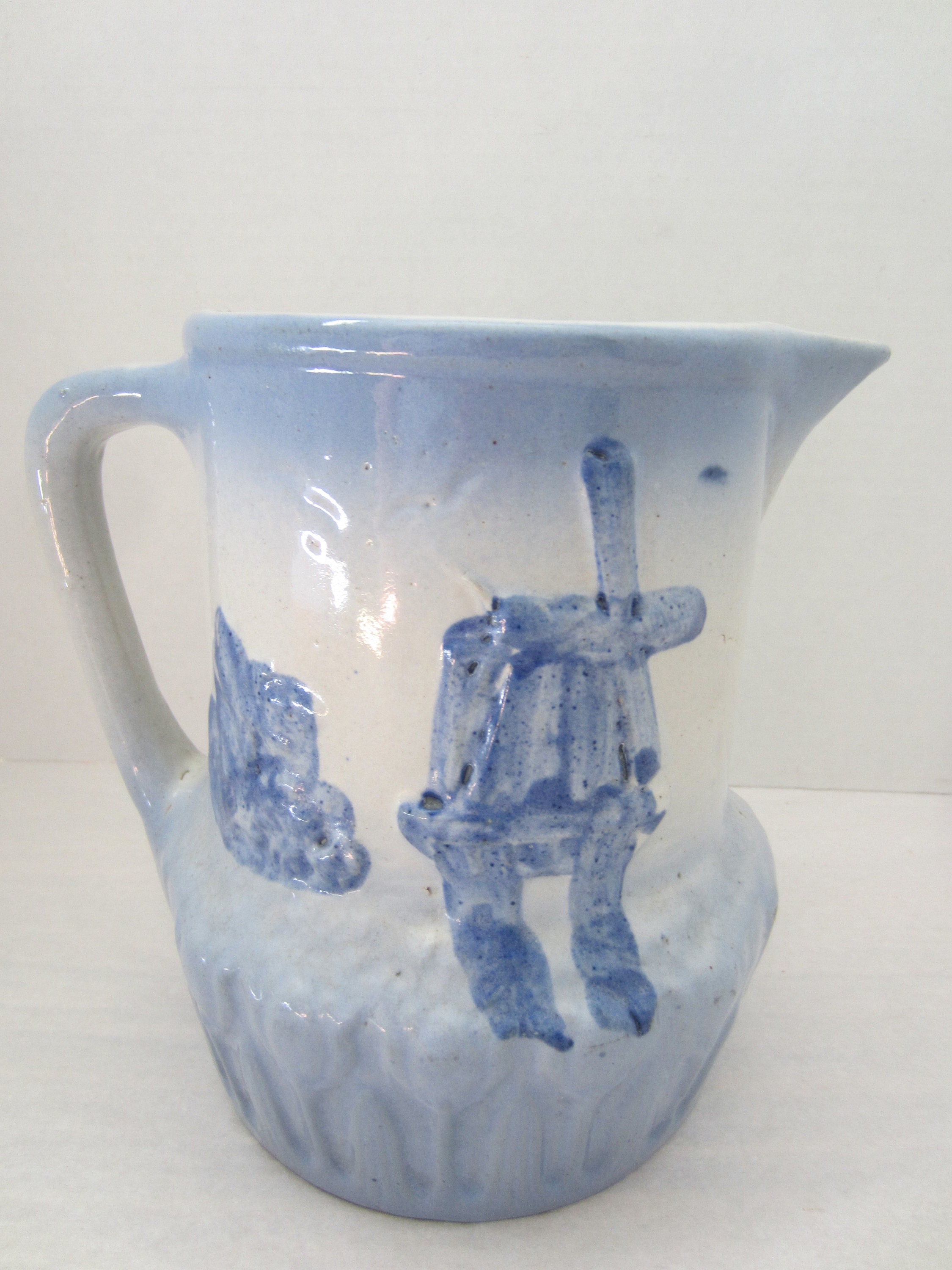 Antique Stoneware Salt Glazed Pitcher Blue Stoneware Pitcher | Etsy