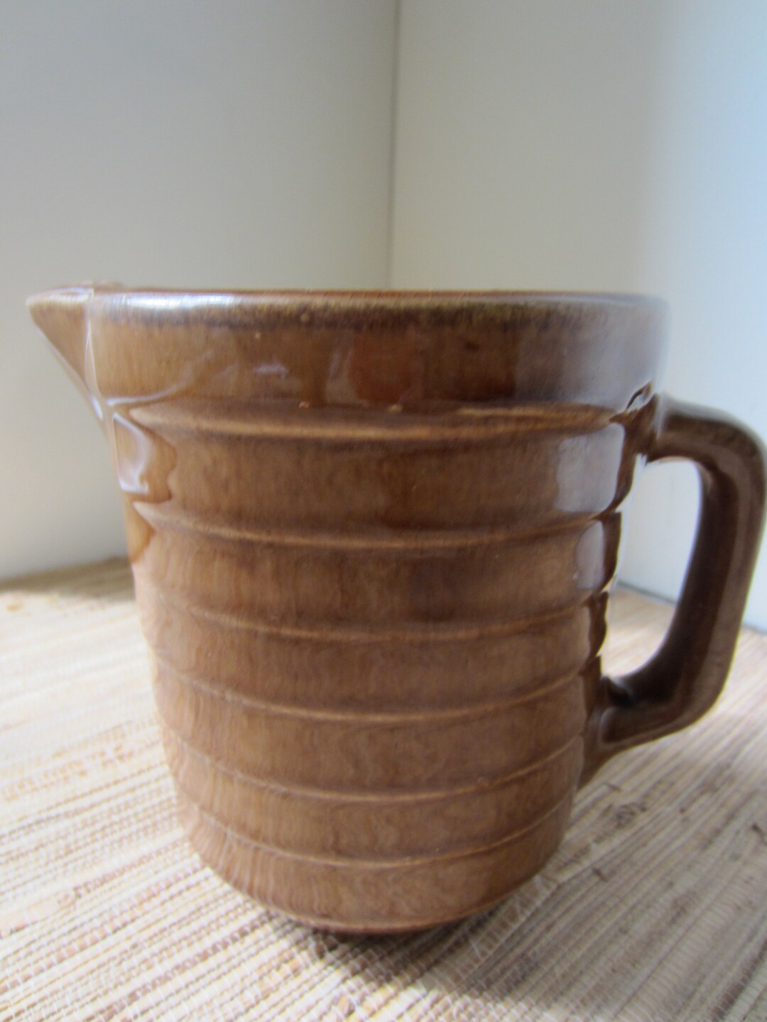 Vintage Stoneware Pitcher Brown Pitcher USA Pitcher Vintage Pitcher ...