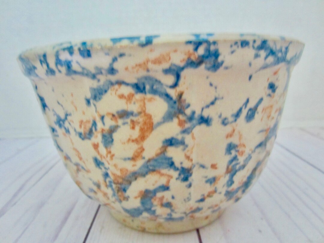 Vintage Spongeware Bowl - Etsy