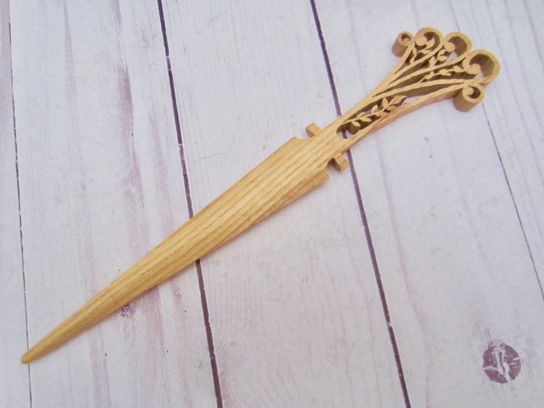 Vintage Hand Carved Wood Letter Opener - Etsy