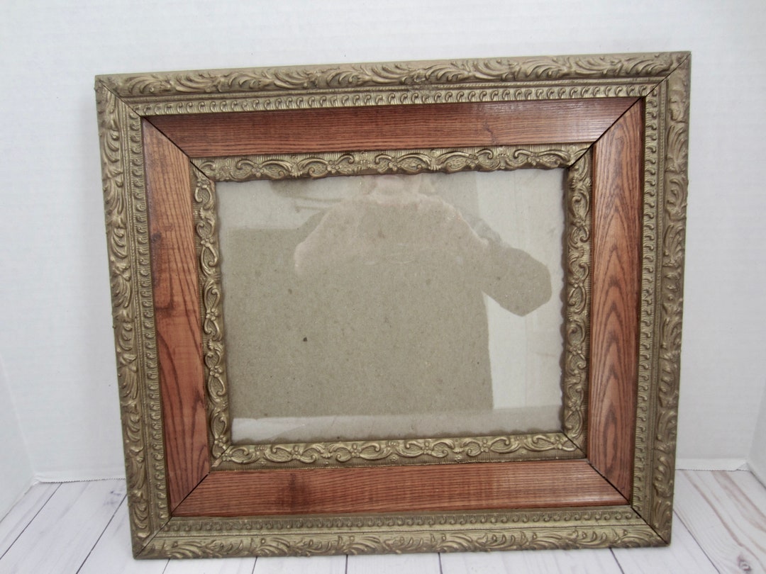 Antique Gold Rimmed Frame With Wood - Etsy