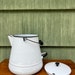Vintage White Enamelware Kettle, Black Trim, Cowboy Coffee Pot - Etsy
