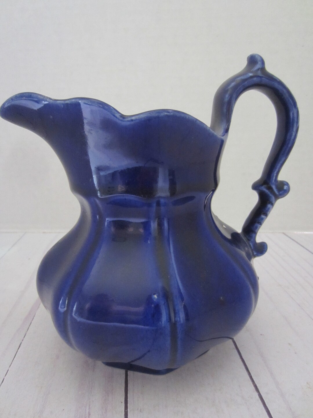 Vintage Navy Blue Small Pitcher - Etsy