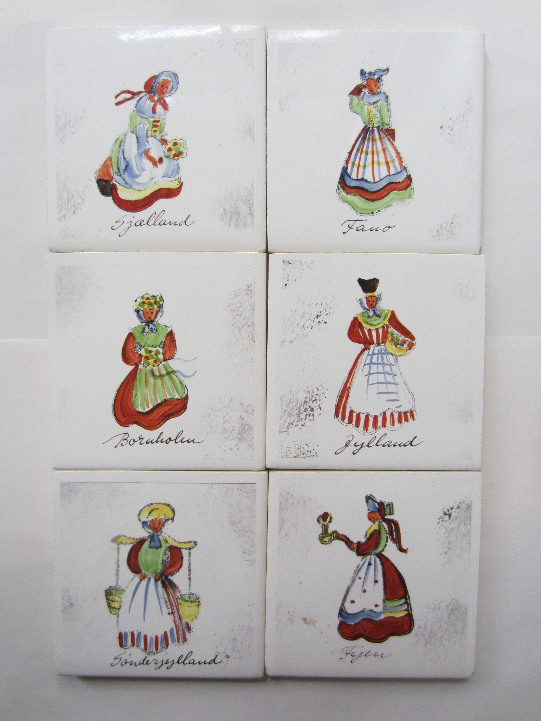 Handpainted Tiles From Denmark Craft Tiles Vintage Tiles Home | Etsy