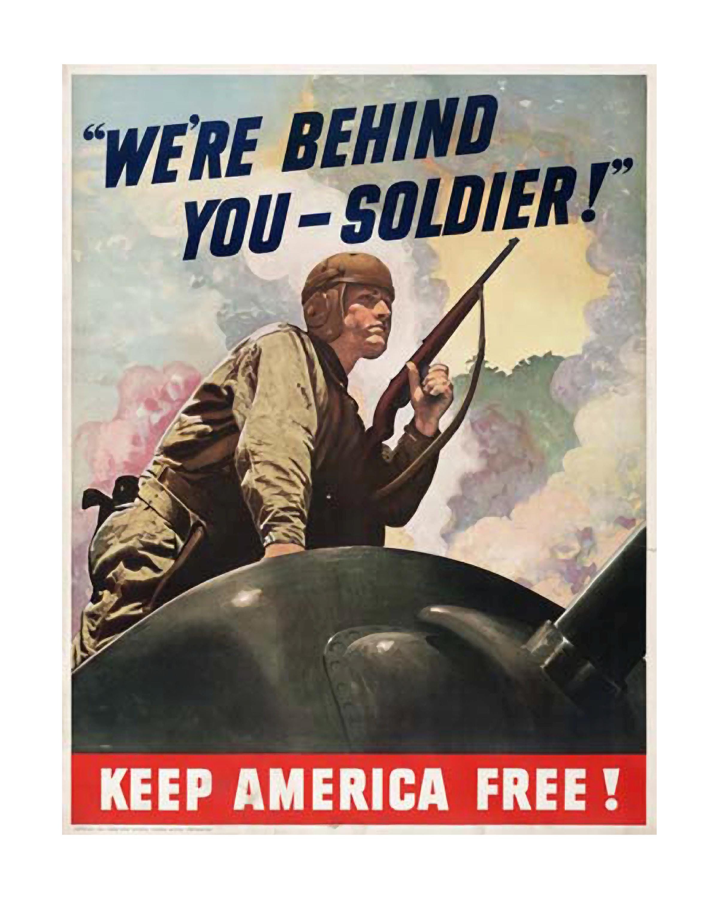 World War 2 Propaganda Poster We're Behind You Soldier - Etsy