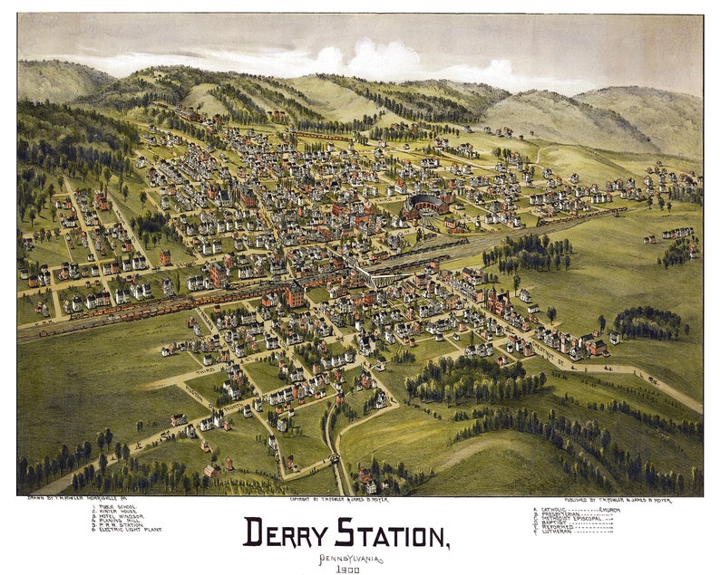 Derry Station Pennsylvania Digital Map - Etsy