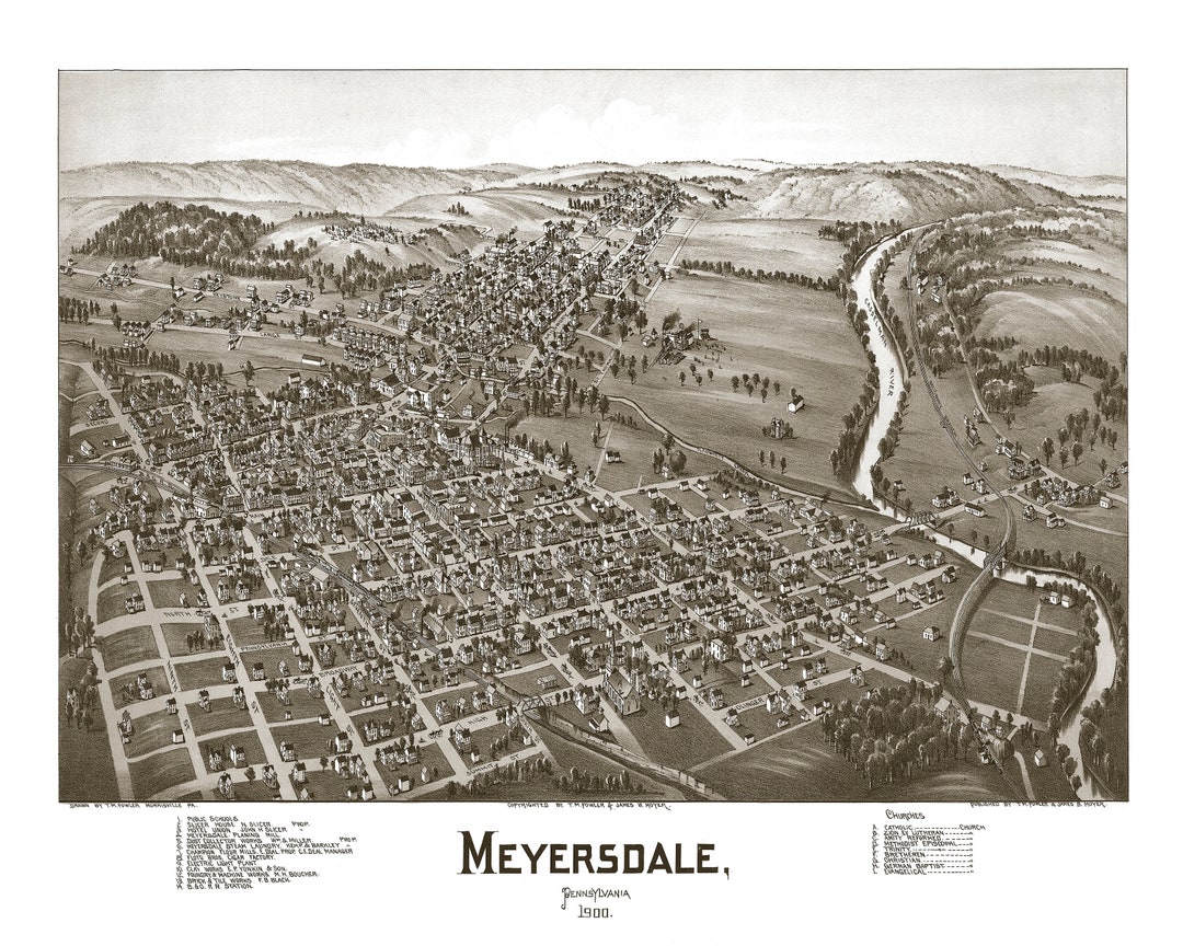 Meyersdale Pennsylvania Digital Map - Etsy