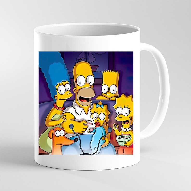 Simpsons Family and Their Faithful Hound Cartoon Kids' Ceramic Mug - Etsy