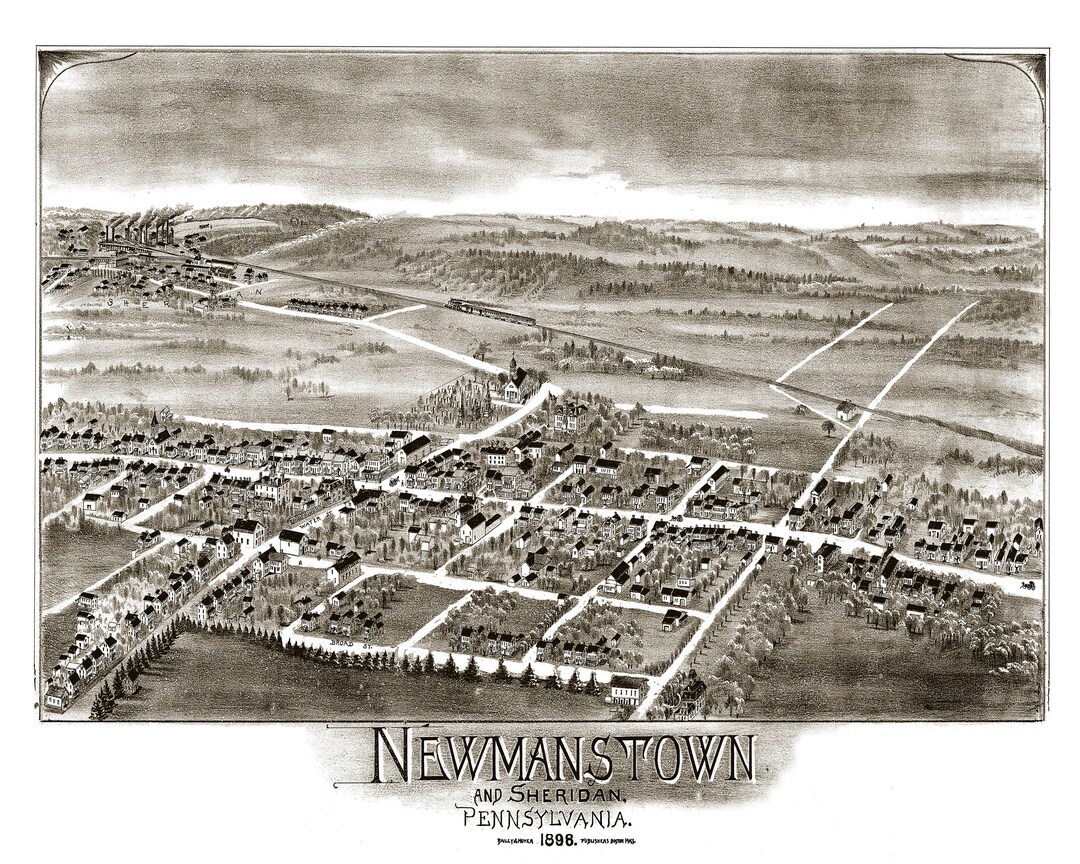 Newmanstown and Sheridan Pennsylvania Digital Map - Etsy