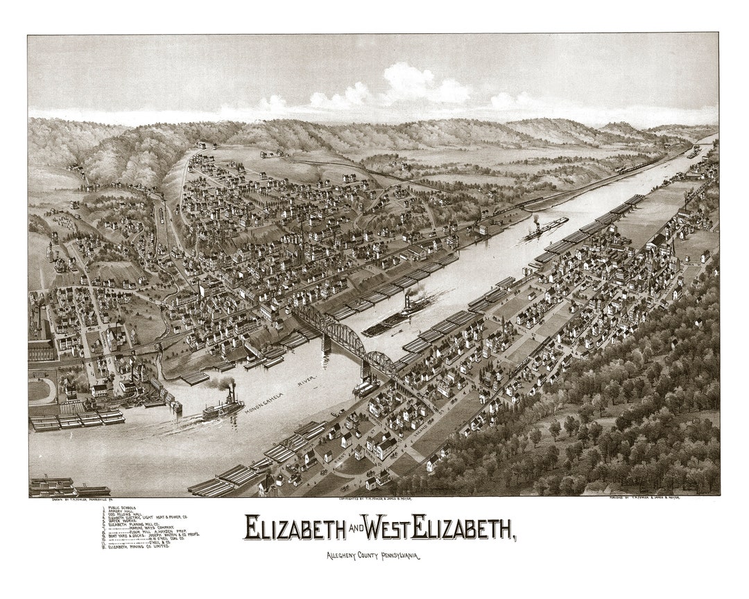 Elizabeth and West Elizabeth Allegheny County Pennsylvania Digital Map ...