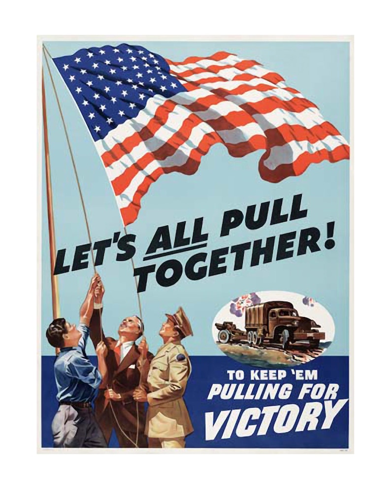 World War 2 Propaganda Poster Let's All Pull Together - Etsy