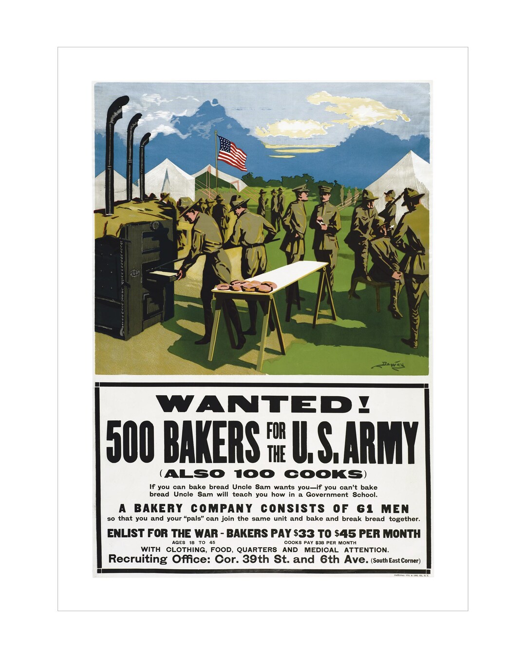 World War 2 Propaganda Poster Enlist for the War Bakers - Etsy