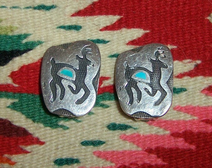 Fantastic Vintage Hopi Turquoise & Sterling Silver Overlay - Etsy