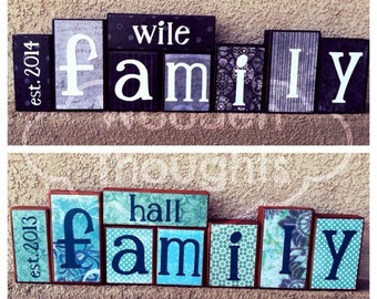 Family Name Blocks - Etsy