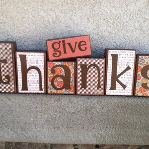Thanksgiving Blocks Give Thanks - Etsy