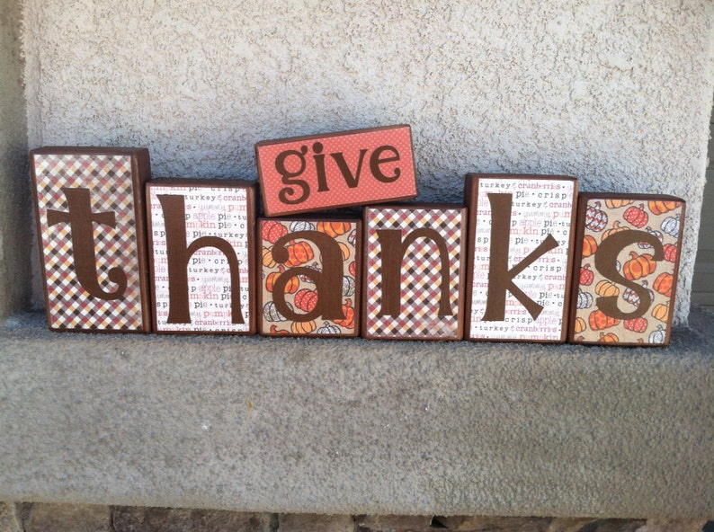 Thanksgiving Blocks Give Thanks - Etsy