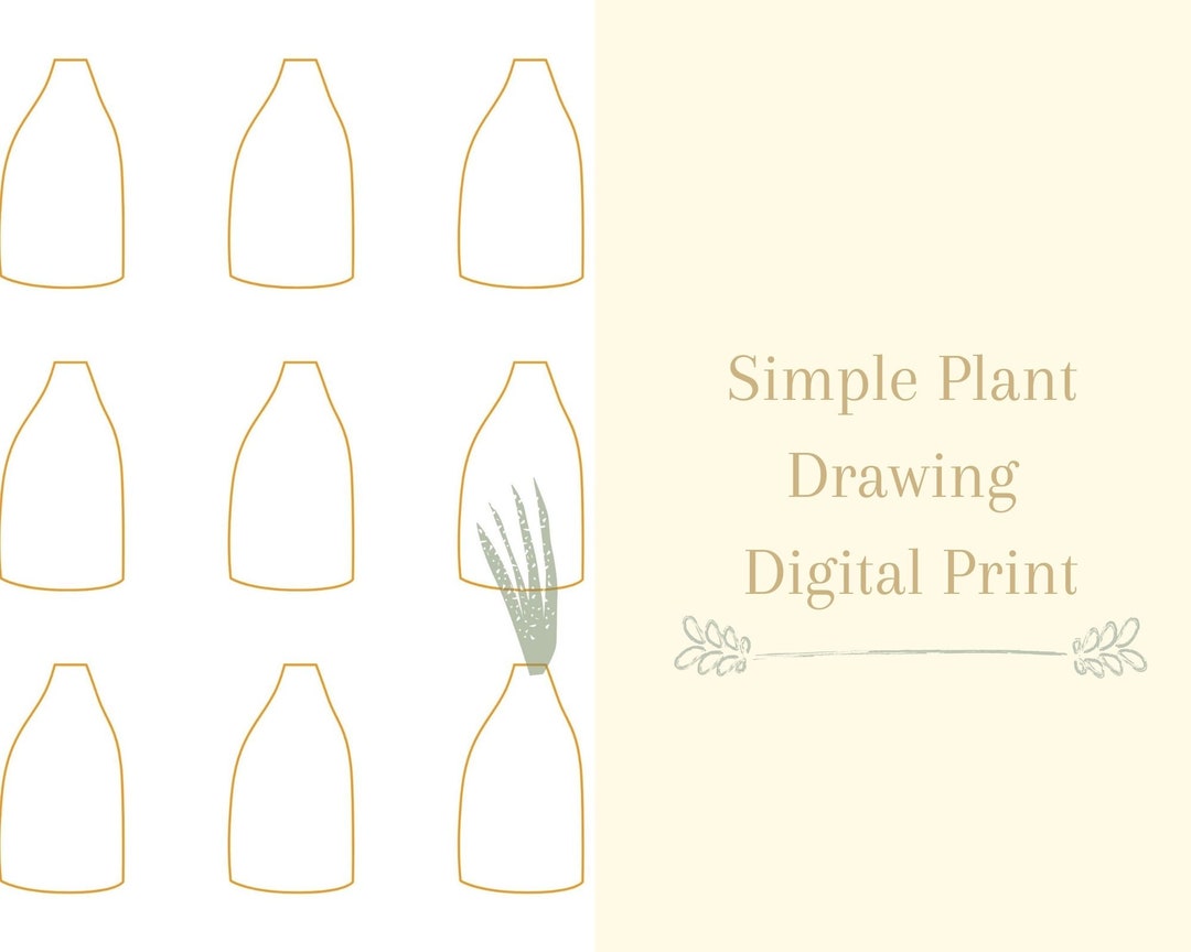 Simple Plant Drawing Print - Digital Image, Instant Download, Art Print ...