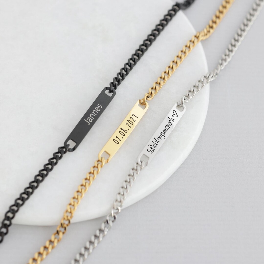 Personalized Bracelet-unisex Bracelet-gold Black Silver-bracelet W ...