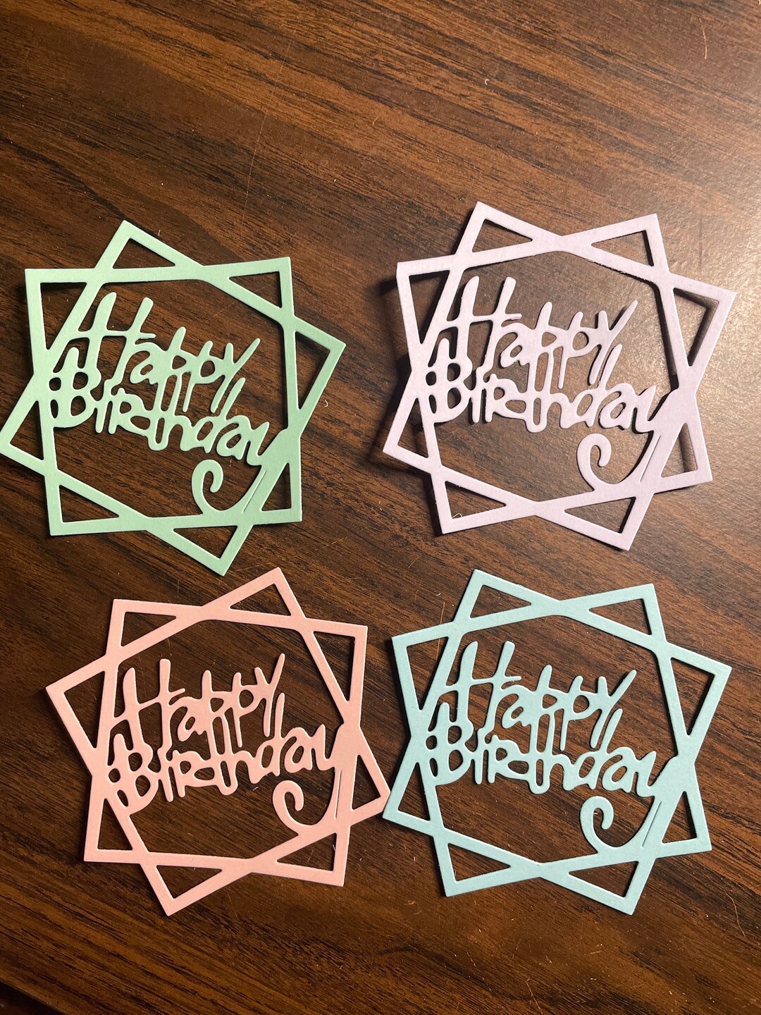 4 - Smaller Happy Birthday Overlays - Die Cuts ~ Card Stock Die Cut ...