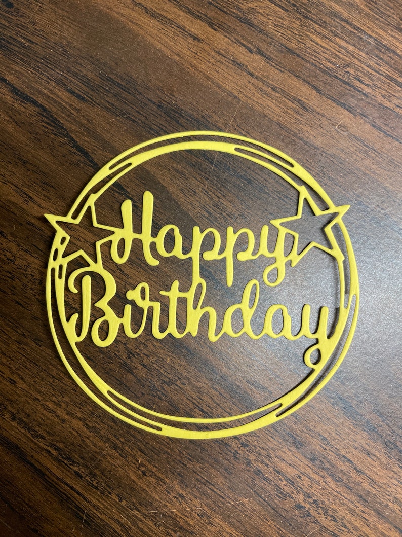 4 - Round Happy Birthday Overlays - Die Cuts ~ Card Stock Die Cut ...