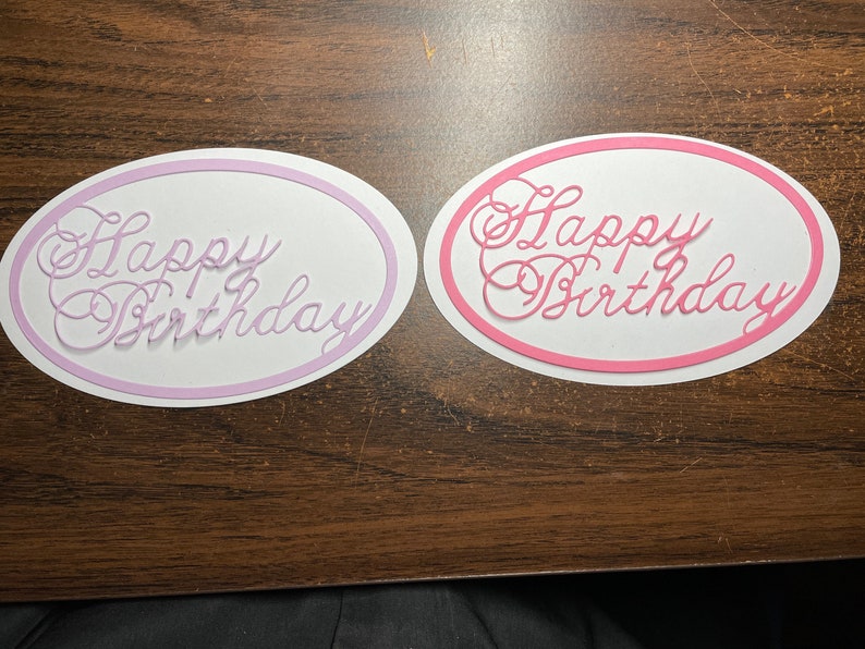 2 Oval Background and 2 Happy Birthday Overlays Die Cuts - Etsy