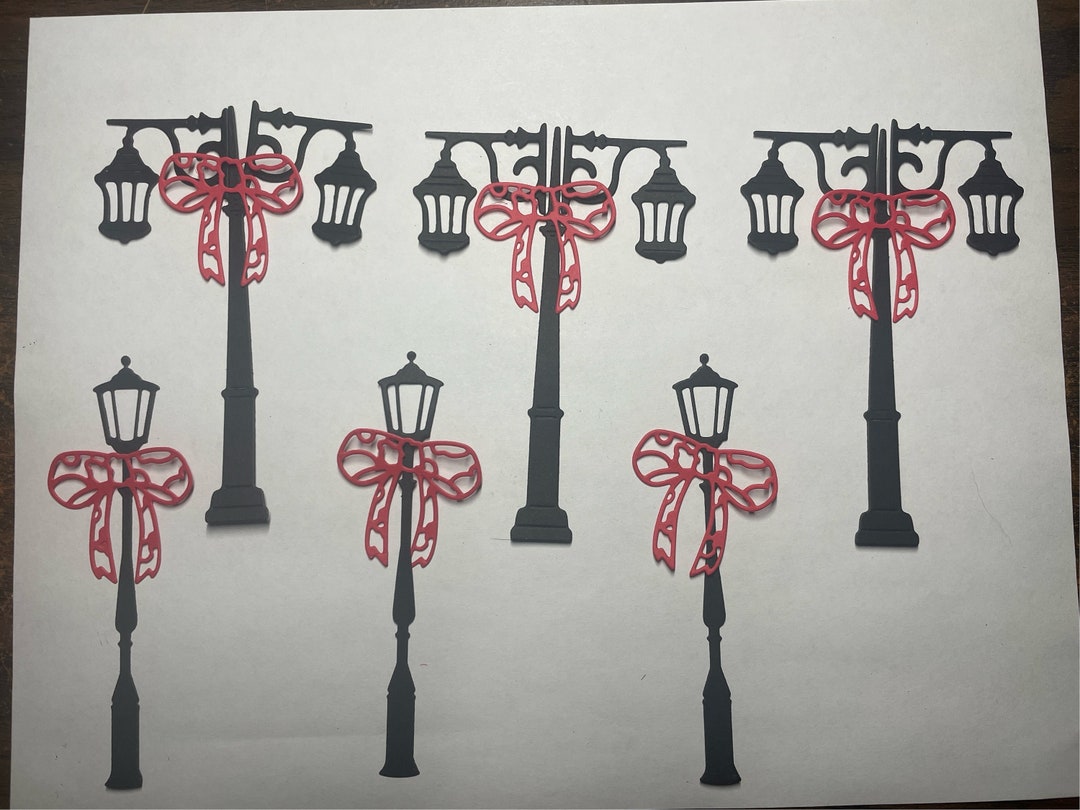 Set of 6 - Street Light and Bow (3 of Each Type of Street Light & 6 ...
