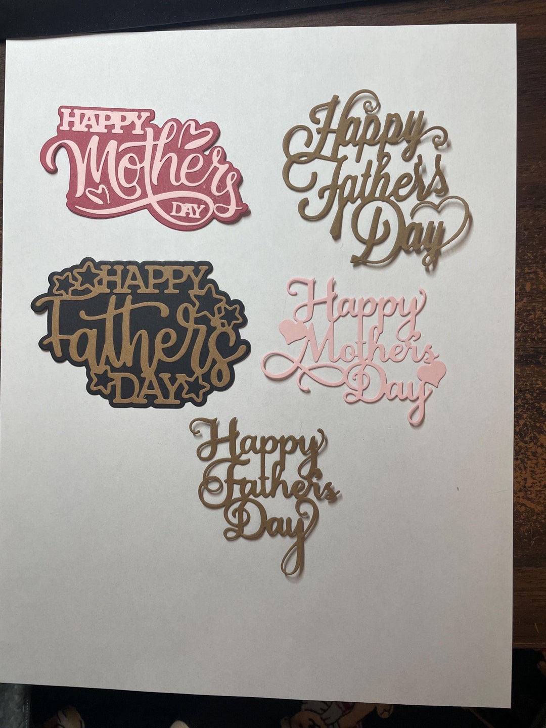 5 - Happy Mothers Day & Happy Fathers Day Overlays - Die Cuts ~ Card ...