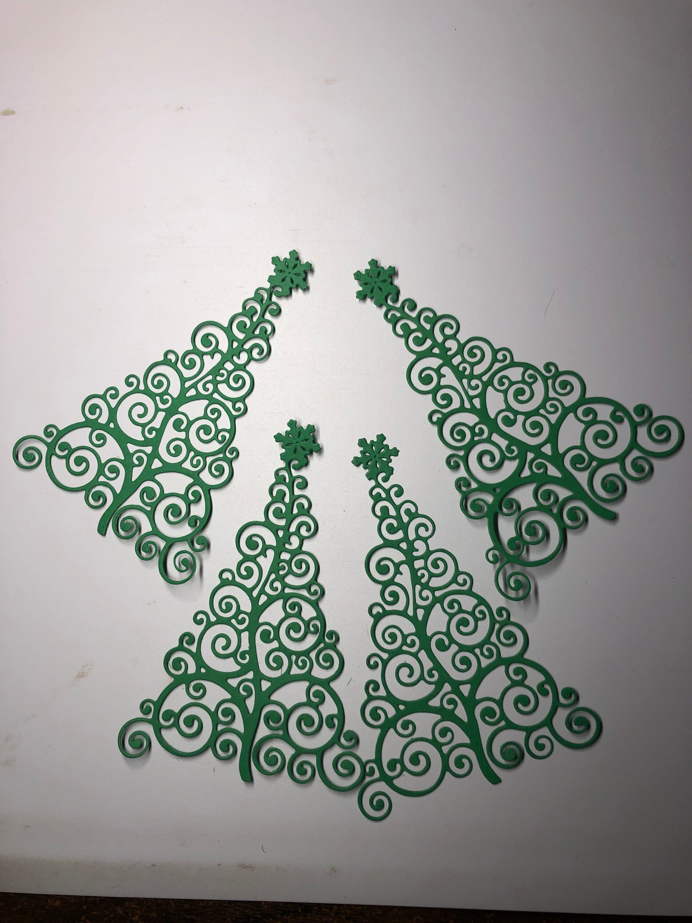 4 Die Cut Trees Card Stock Die Cut Card or Scrapbooking Embellishments ...