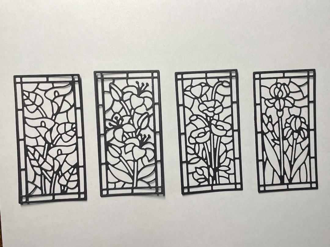Set of 4 Stained Glass Frames for Card Overlays - Die Cuts ~ Card Stock ...
