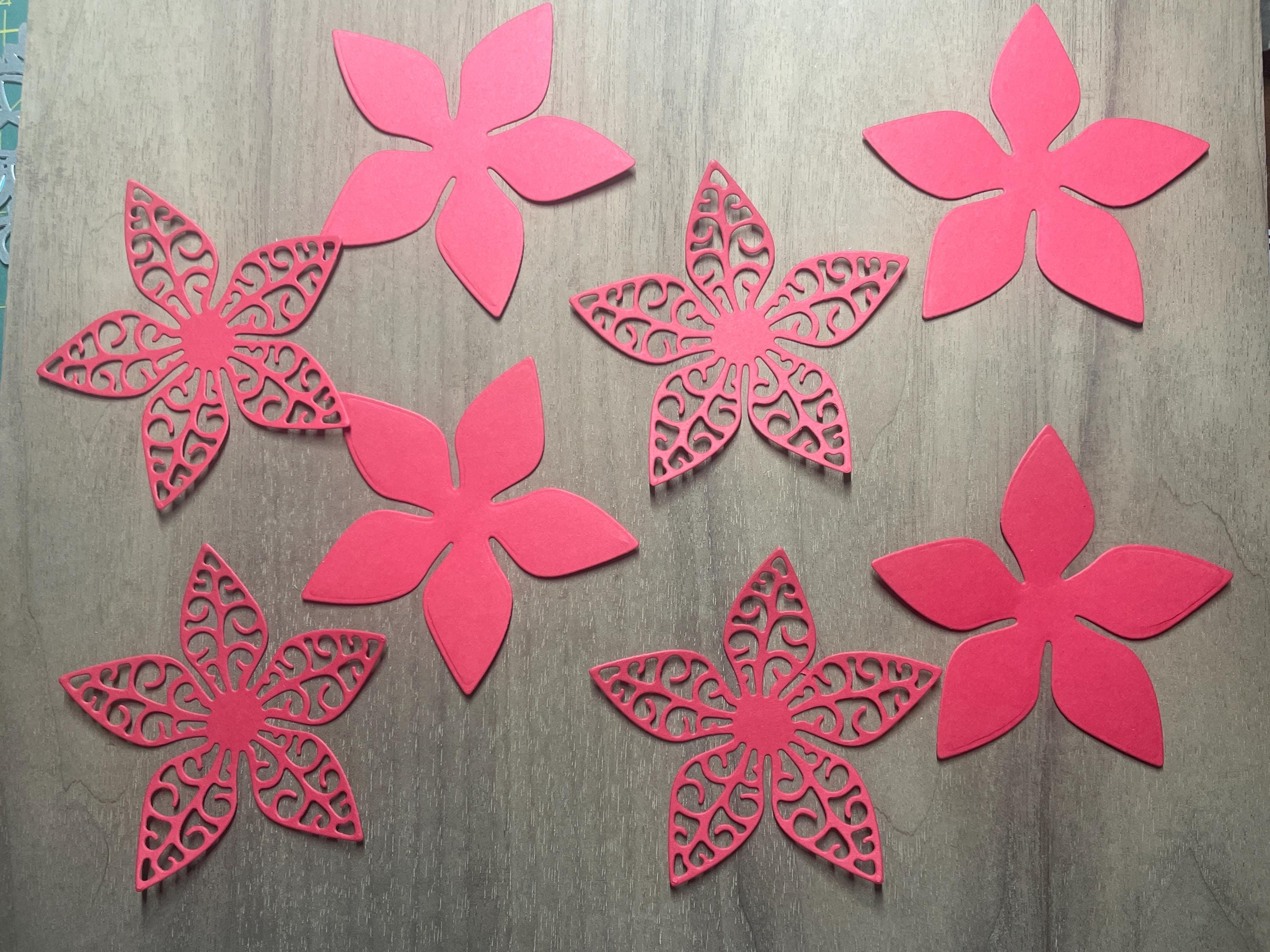 Set of 4 (2 Part) Poinsettias Overlays for Cards - Die Cuts ~ Card ...