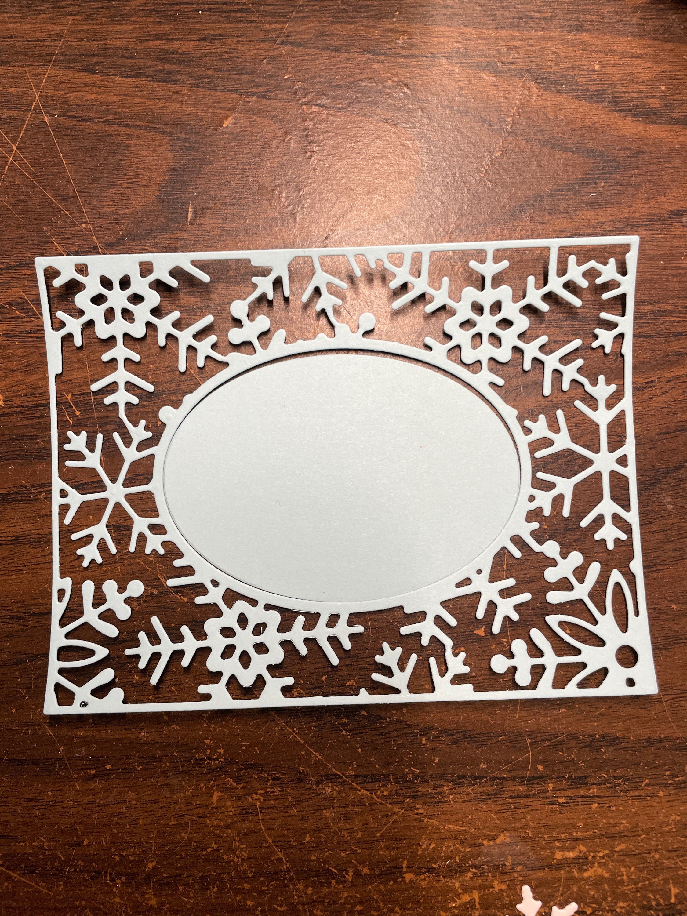 3 Christmas Card Overlays - Snowflake Frame, Trees and Cabin - Die Cuts ...
