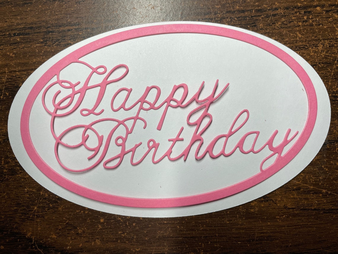 2 Oval Background and 2 Happy Birthday Overlays Die Cuts - Etsy