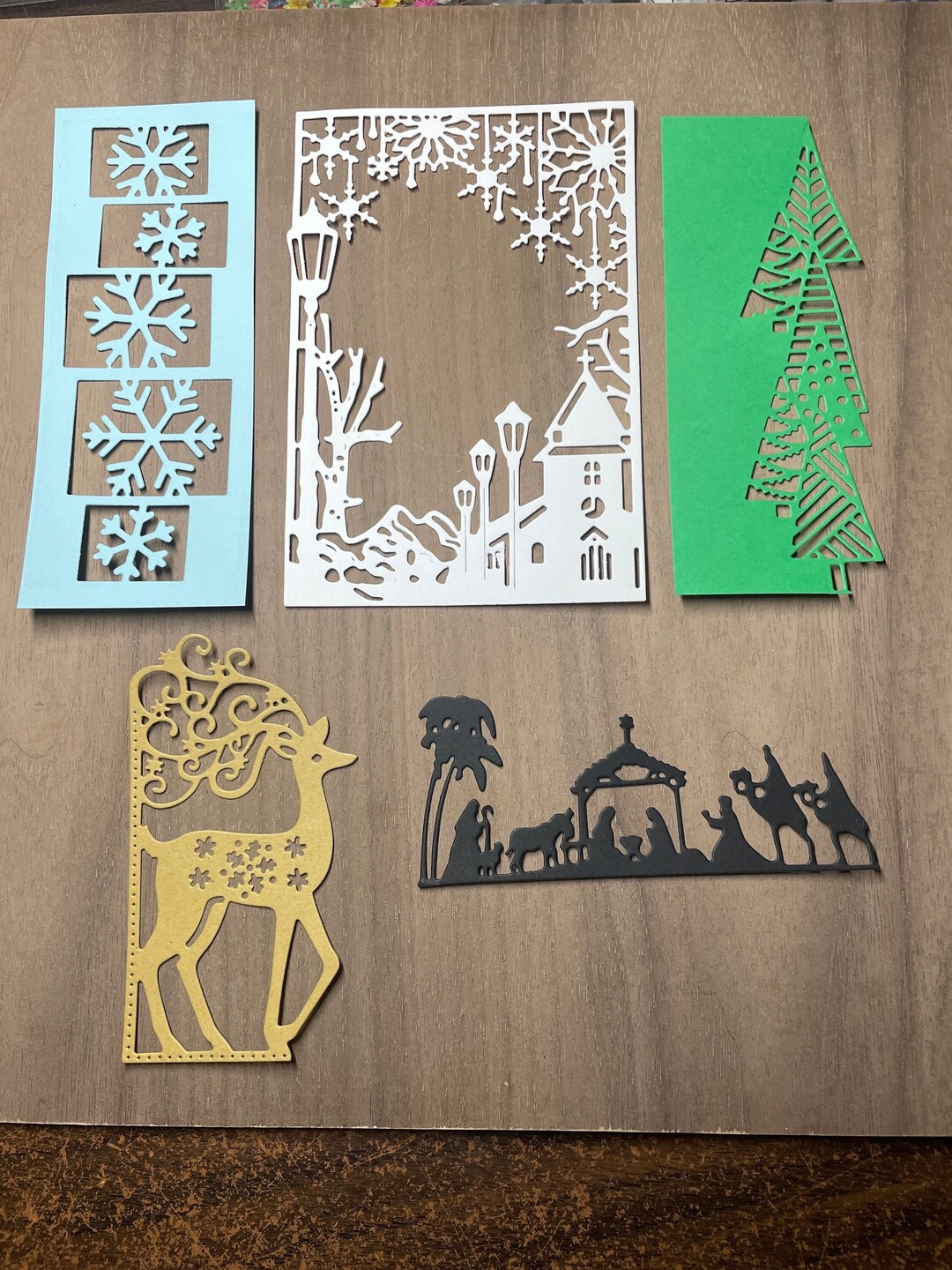 Christmas Card Overlays Set of 5 - Die Cuts ~ Card Stock Die Cut ~ Card ...