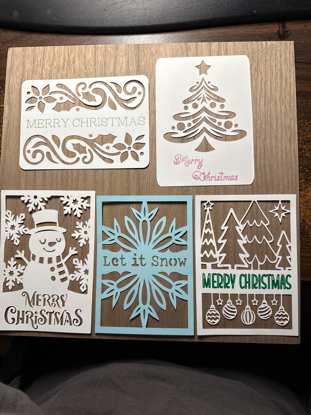 Set of 5 Christmas Card Overlays - Cricut Cuts ~ Card or Scrapbook ...