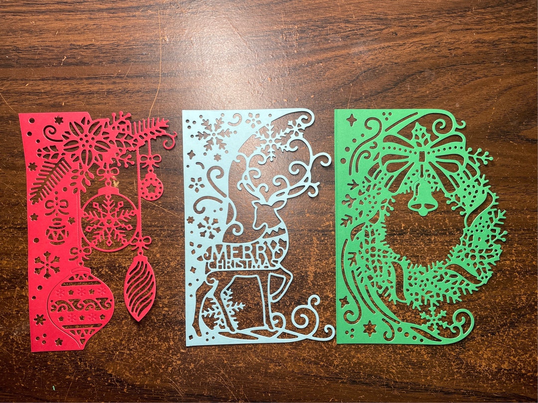 Christmas Card Die Cut Overlays - Holiday Scrapbooking Embellishments ...