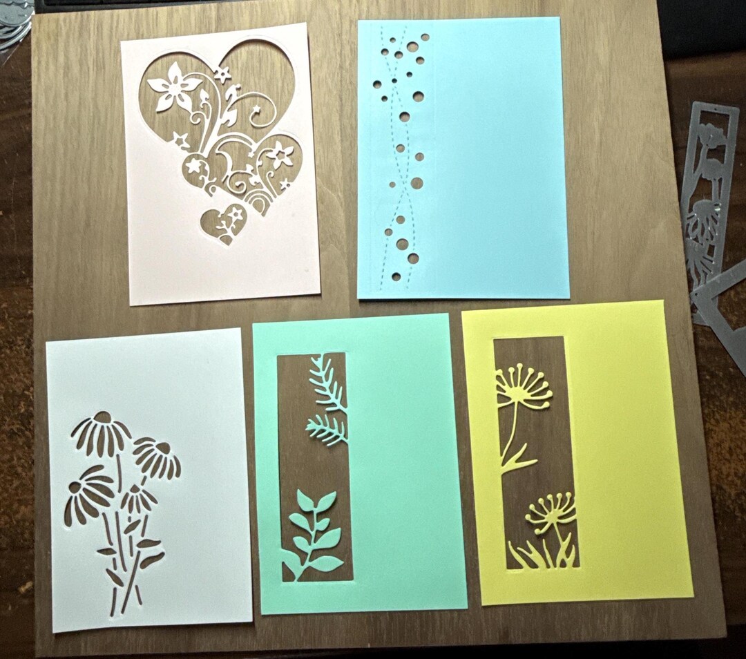 Set of 5 Small Card Overlays - Card Overlays - Cardstock Die Cuts. - Etsy